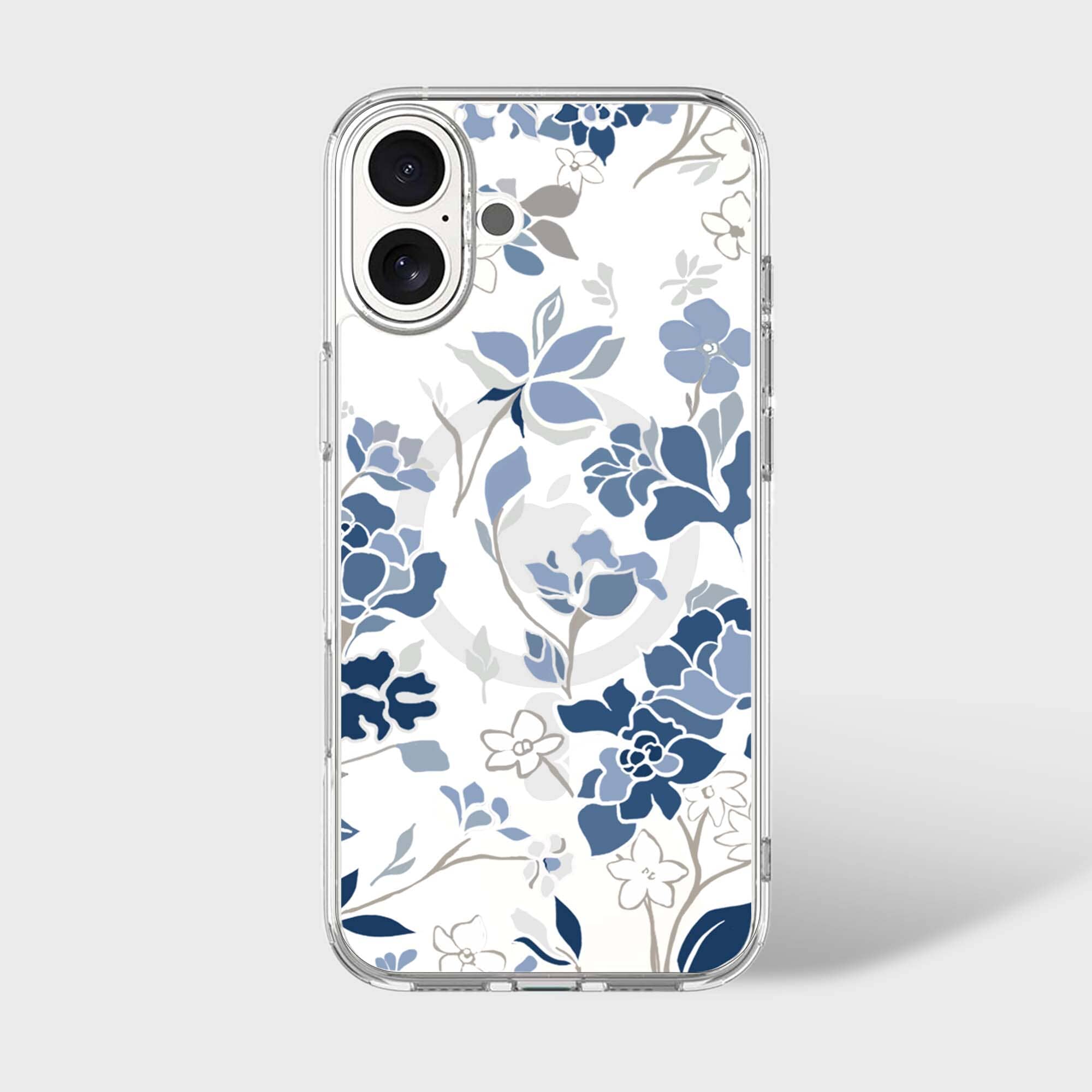 MagSafe iPhone 16 Blue Pattern Clear Case | 10‑ft Drop Cover – Caseco Inc