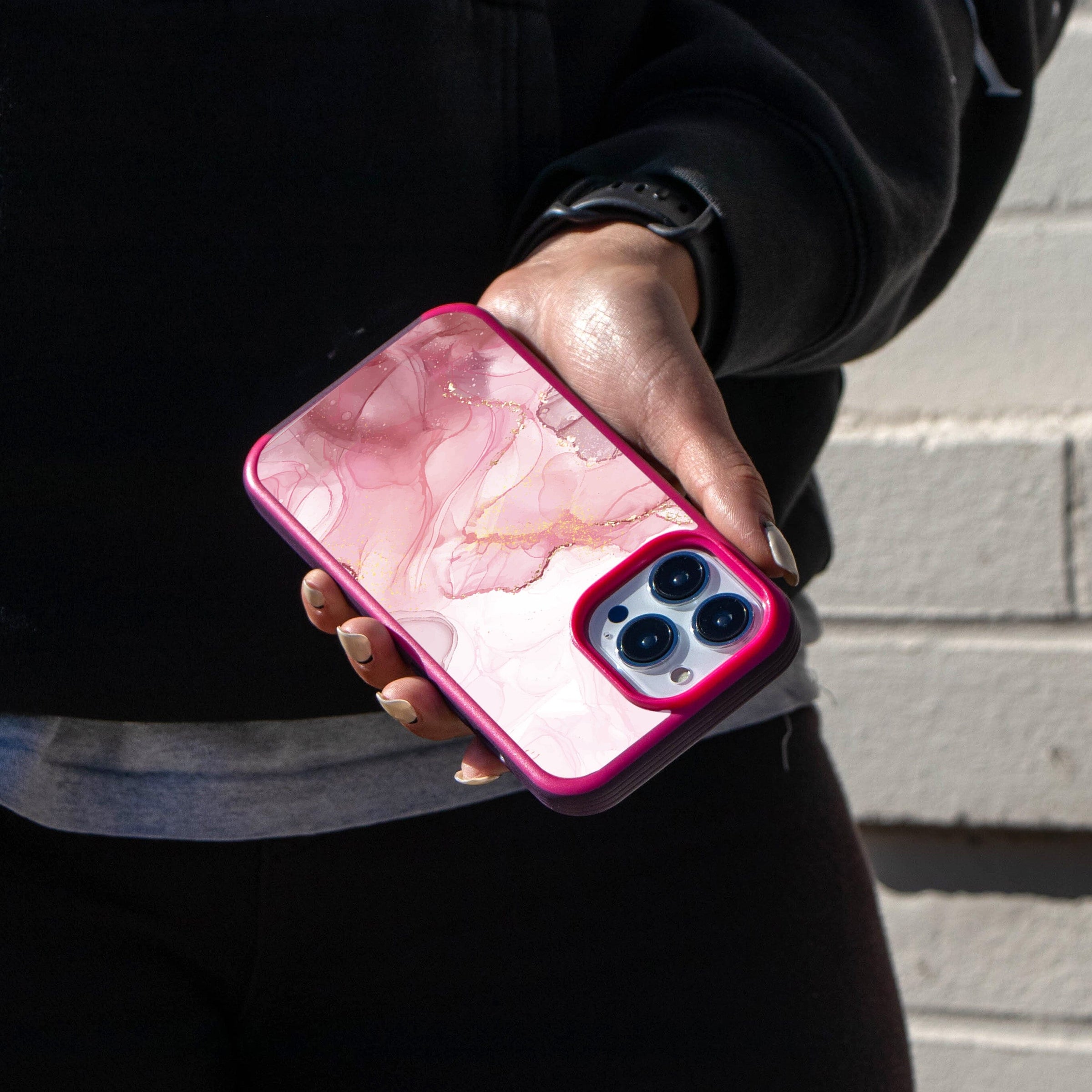 Pink iPhone 13 Pro Max Marble Case | Caseco Inc.